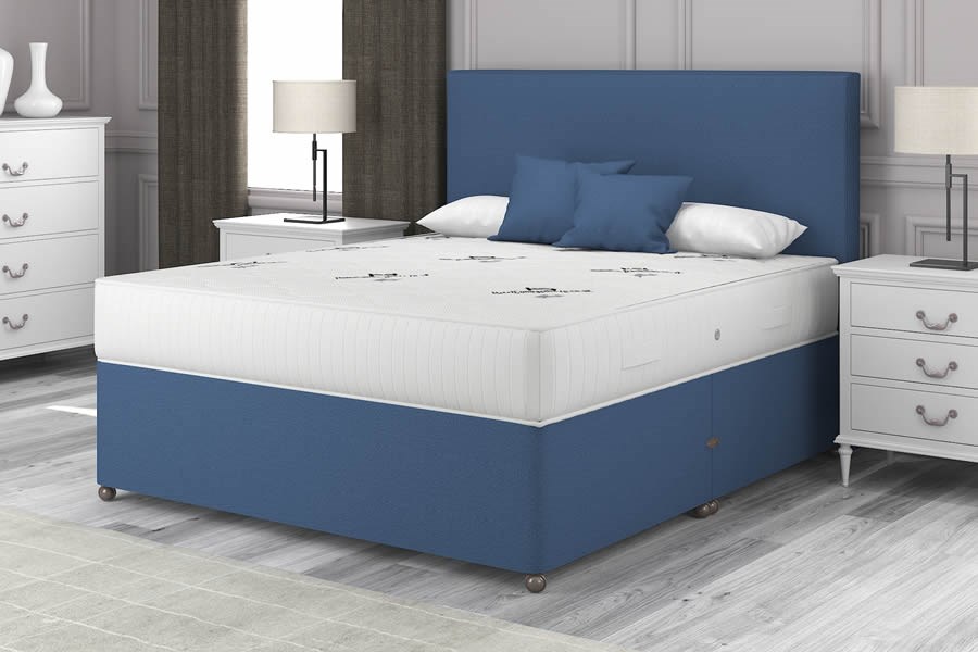 Blue Contract Divan Bed - 3'0 Single - Milan